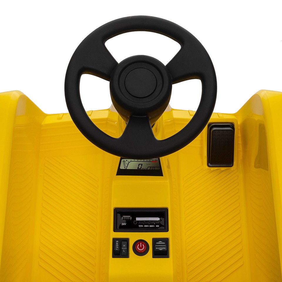 JOYLDIAS 2-Seater 24V Parent-Child Yellow Ride On Car Kid Go Kart ...