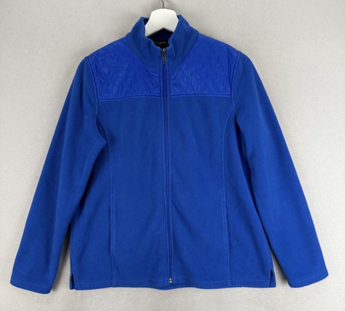 Talbots Women’s Petite Sz M Electric Blue Fleece Quilted Full Zip ...