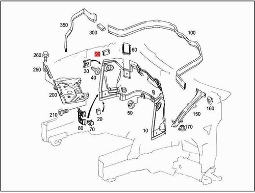 Genuine Mercedes Mounting Clamp 5pcs A209 C209 C216 C218 CL203 S203 ...