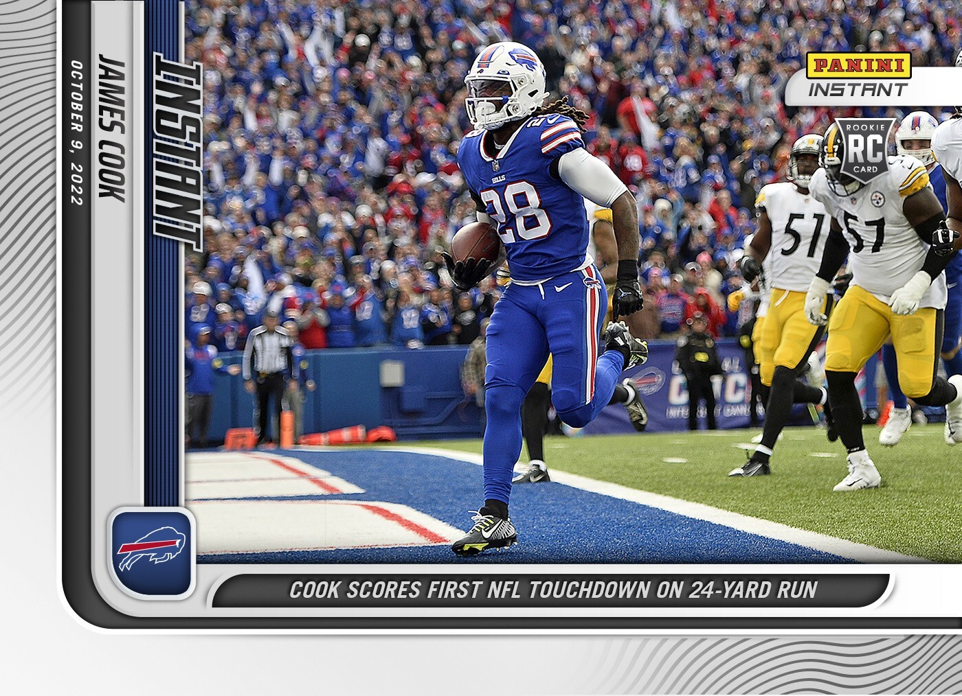 2022 PANINI INSTANT NFL JAMES COOK RC #49 SCORES FIRST NFL TD BILLS In ...