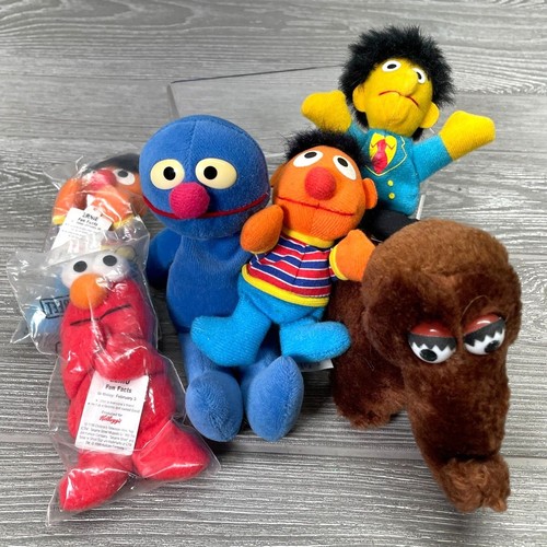 Vintage Sesame Street Muppets Plush Earnie Elmo Grover Snuffy Guy and ...