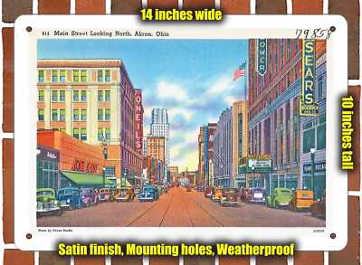 Metal Sign - Ohio Postcard - Main Street Looking North, Akron, Ohio 1 ...