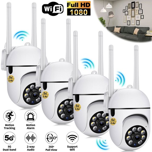 4-Pack Wireless 5G WiFi Security Camera System Smart Outdoor Night ...