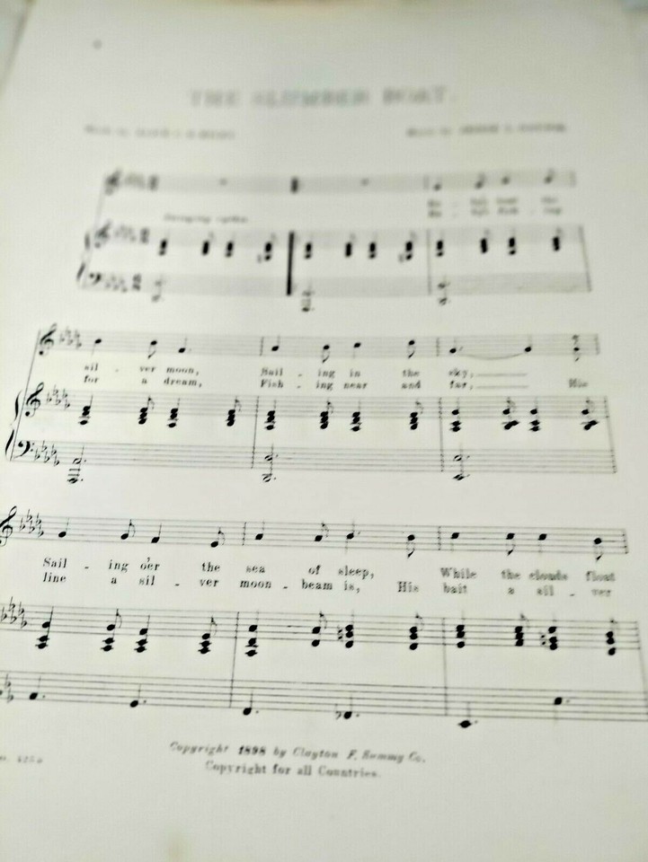 SONGS BY JESSIE L GAYNOR THE SLUMBER BOAT 1898 | eBay