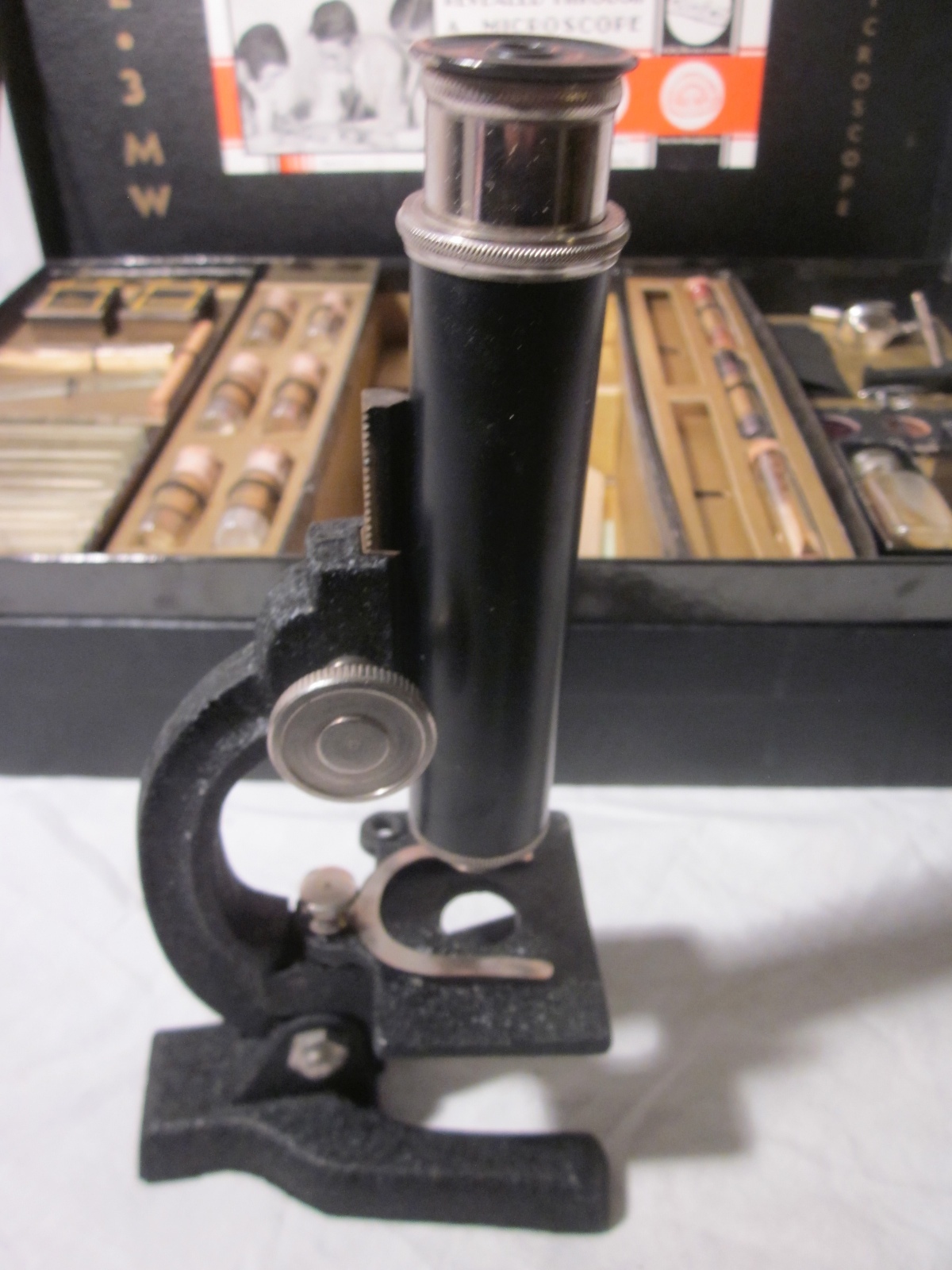 1913 Microset Science Kit Model 3 MW w/75 to 500 Power Microscope ...