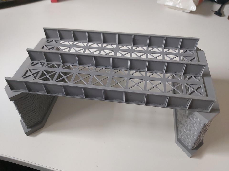 Long TT120 Gauge Twin Track Bridge Girder Support Piers Model Railway ...