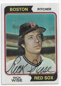 RICK WISE Autographed Signed 1974 Topps card #84 Boston Red Sox ...