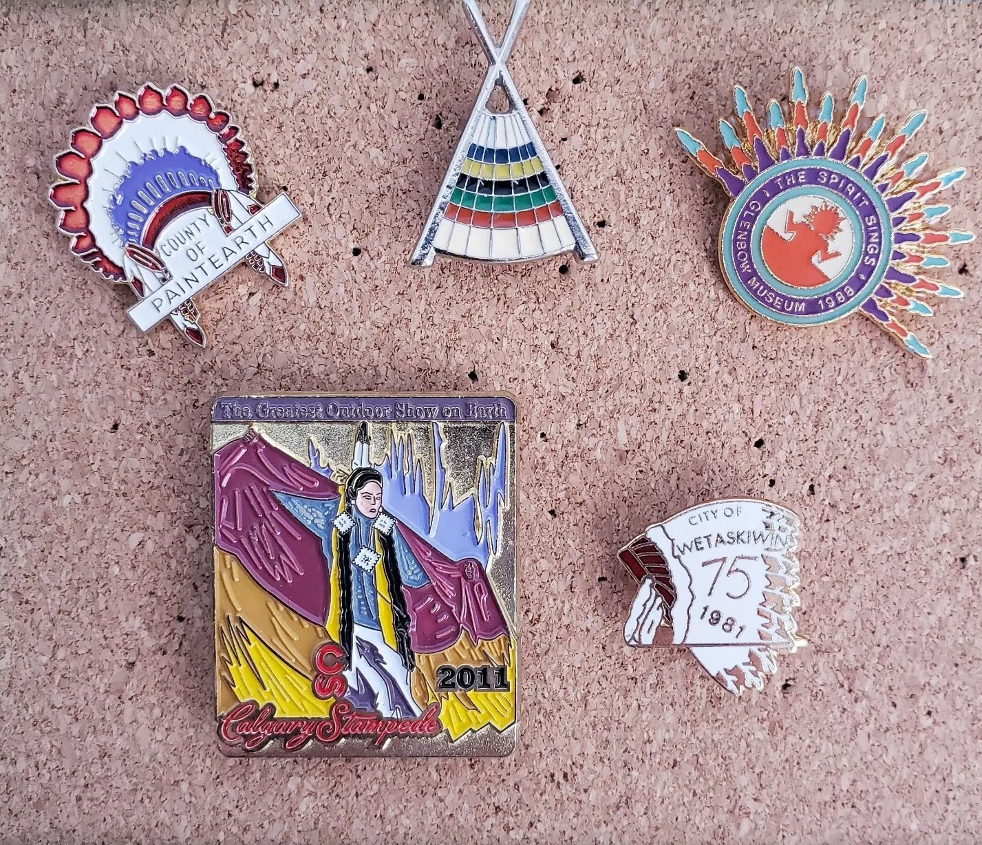 Lot of 5 First Nations, Indigenous, Native American pins: teepee ...