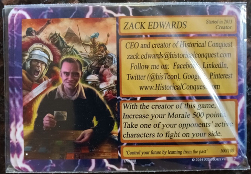Historical Conquest Zack Edwards card (100/100 power) - VERY RARE promo ...
