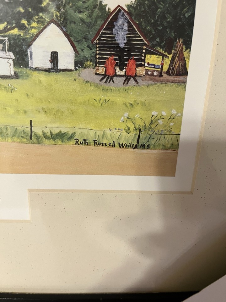Ruth Russell Williams "Russell Farm" Folk Art Framed Print Signed | eBay