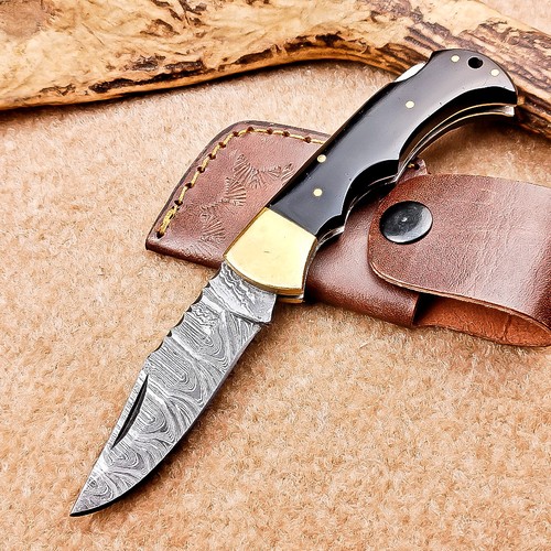 BEAUTIFUL CUSTOM Handmade Damascus Pocket Knife – Folding Knife, W ...