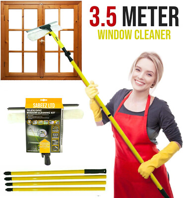 3.5M Long Window Cleaning Washing Kit Equipment with Pole & Squeegees ...