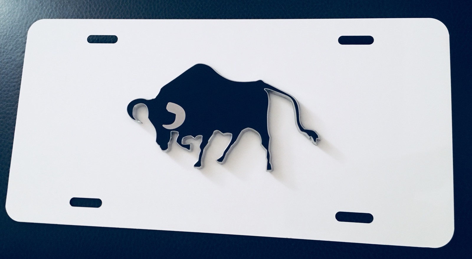 3D Custom Black Bull License Plate / Bull On White License Plate/ Free ...