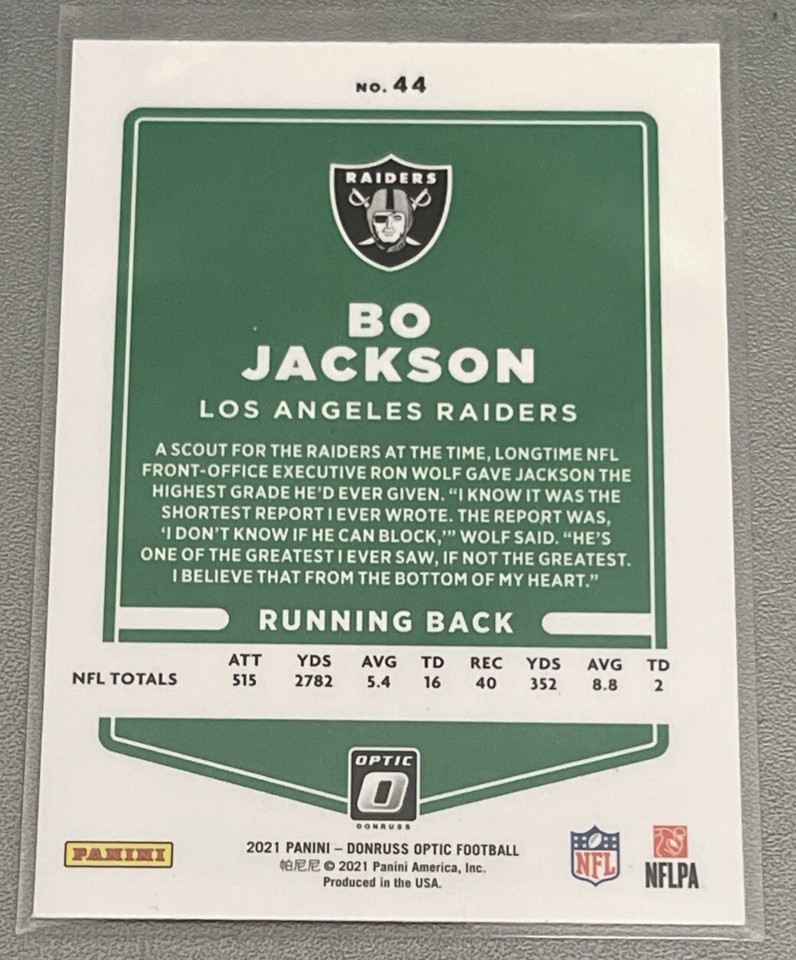 2021 Donruss Optic Bo Jackson #44 Raiders | eBay