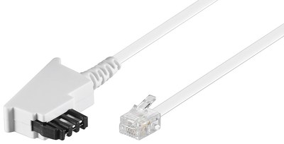 FAX Telefon Kabel 6 m weiß TAE F Stecker > RJ11 Stecker 2 polige ...