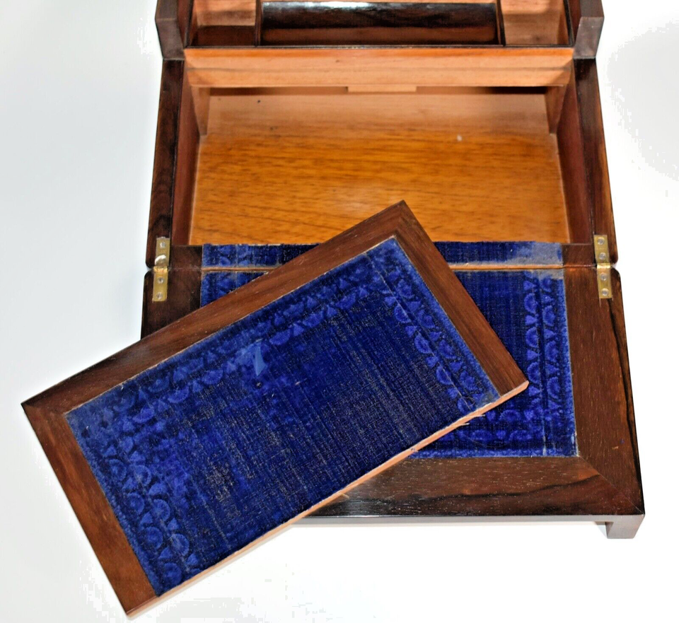 ANTIQUE WRITING SLOPE LAP DESK STATIONERY JEWELLERY BOX c1870 | eBay