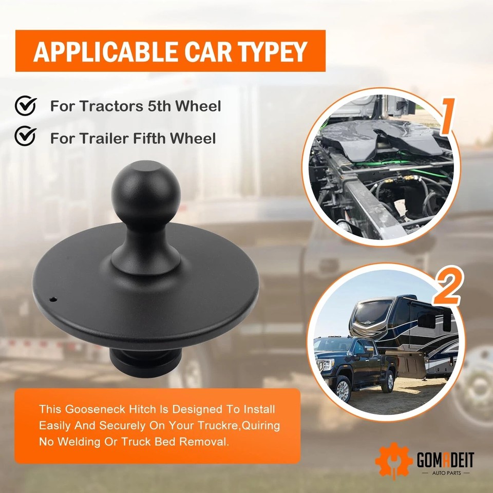 Gooseneck Adapter Hitch 2085295 Kingpin 2-5/16” Gooseneck Ball Adapter ...