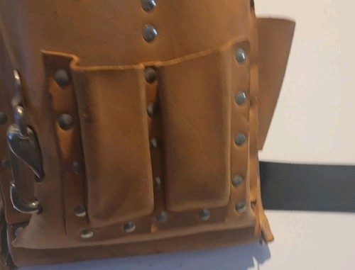 Klein Tools 5127 Electrician Lineman Leather 6-Pocket Tool Bag Made In ...