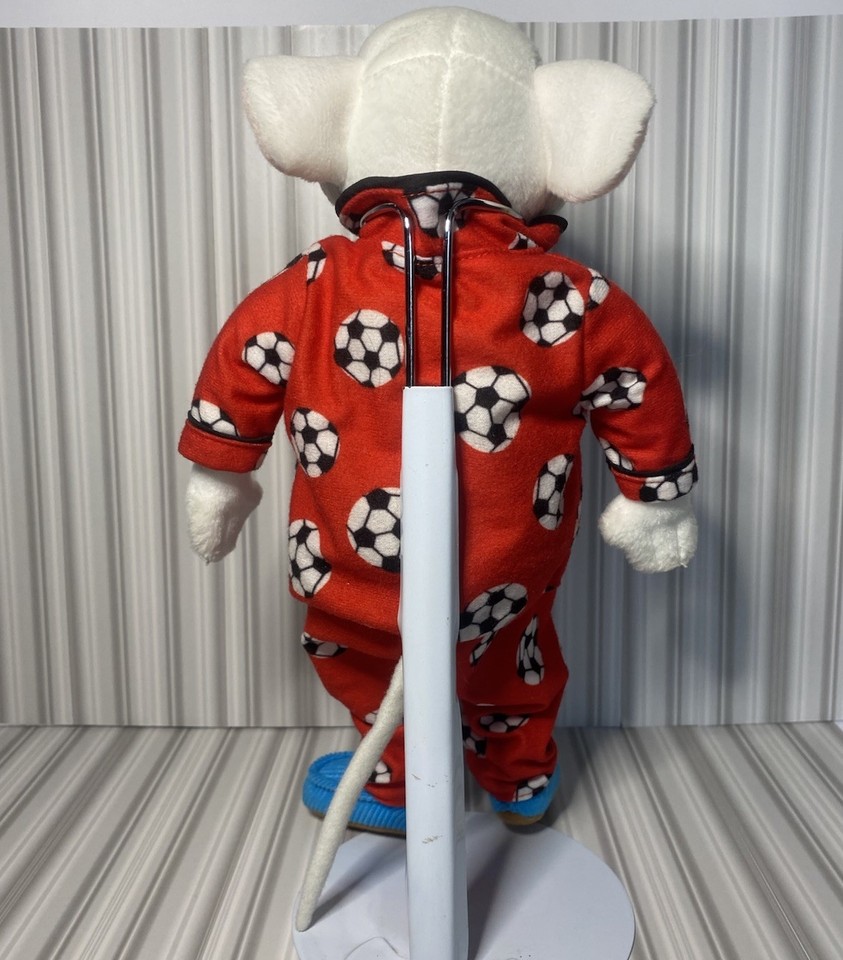 Stuart Little 2 Plush Doll 11 inches 2002 Soccer Pajamas Plush White ...