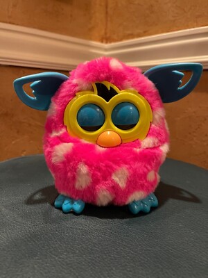 Furby Boom Pink and White Polka Dot 2012 Hasbro Interactive Toy TESTED ...