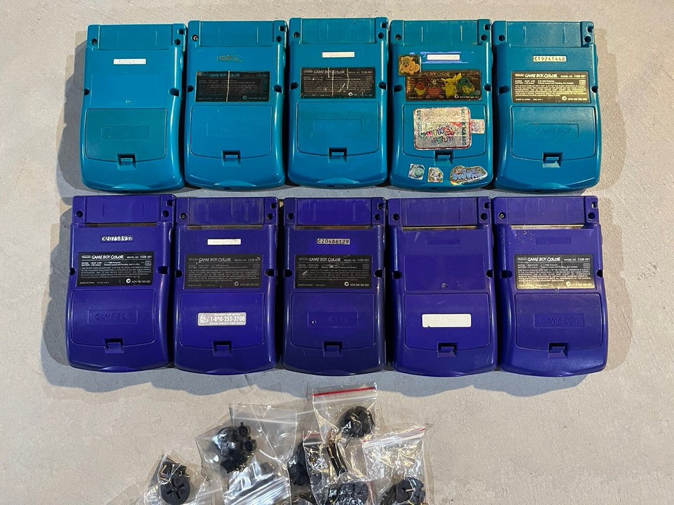Lot of 10 Original Nintendo Gameboy Color Shells Grape And Teal - For ...