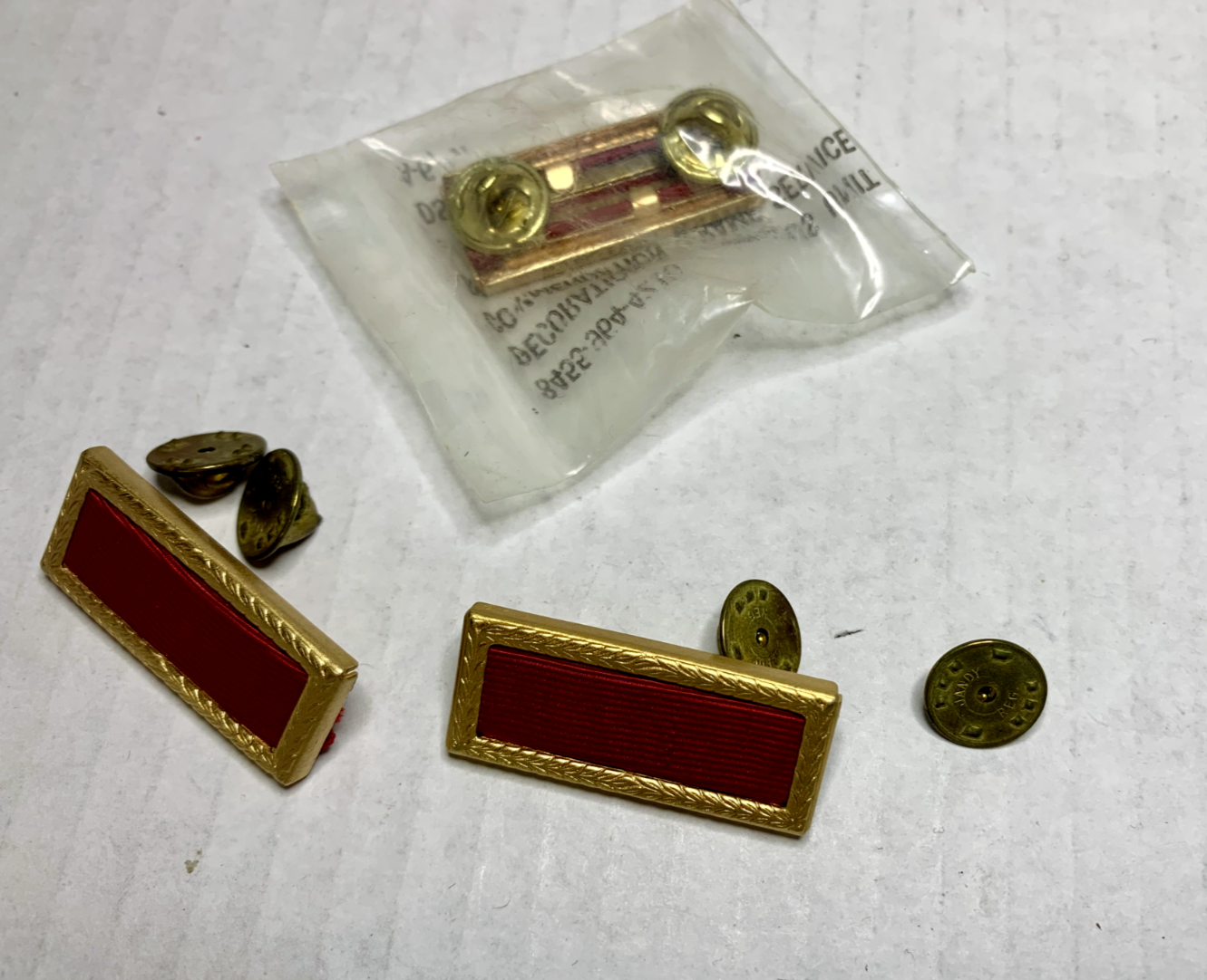 Lot of 3 Authentic WW2 US Army Meritorious Unit Commendation Ribbon w ...