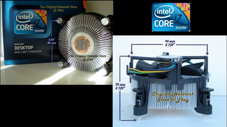 Genuine Intel Heatsink Cooler Fan for Core i7-950 i7-940 Socket LGA1366 ...