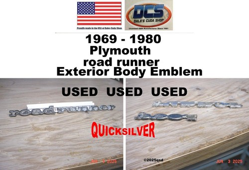 1969 - 1980 Plymouth road runner Emblem set MoPar USED USED USA | eBay