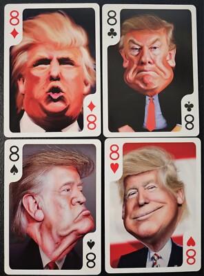 US President Donald Trump Funny Caricature Cartoon Playing Cards Set of ...