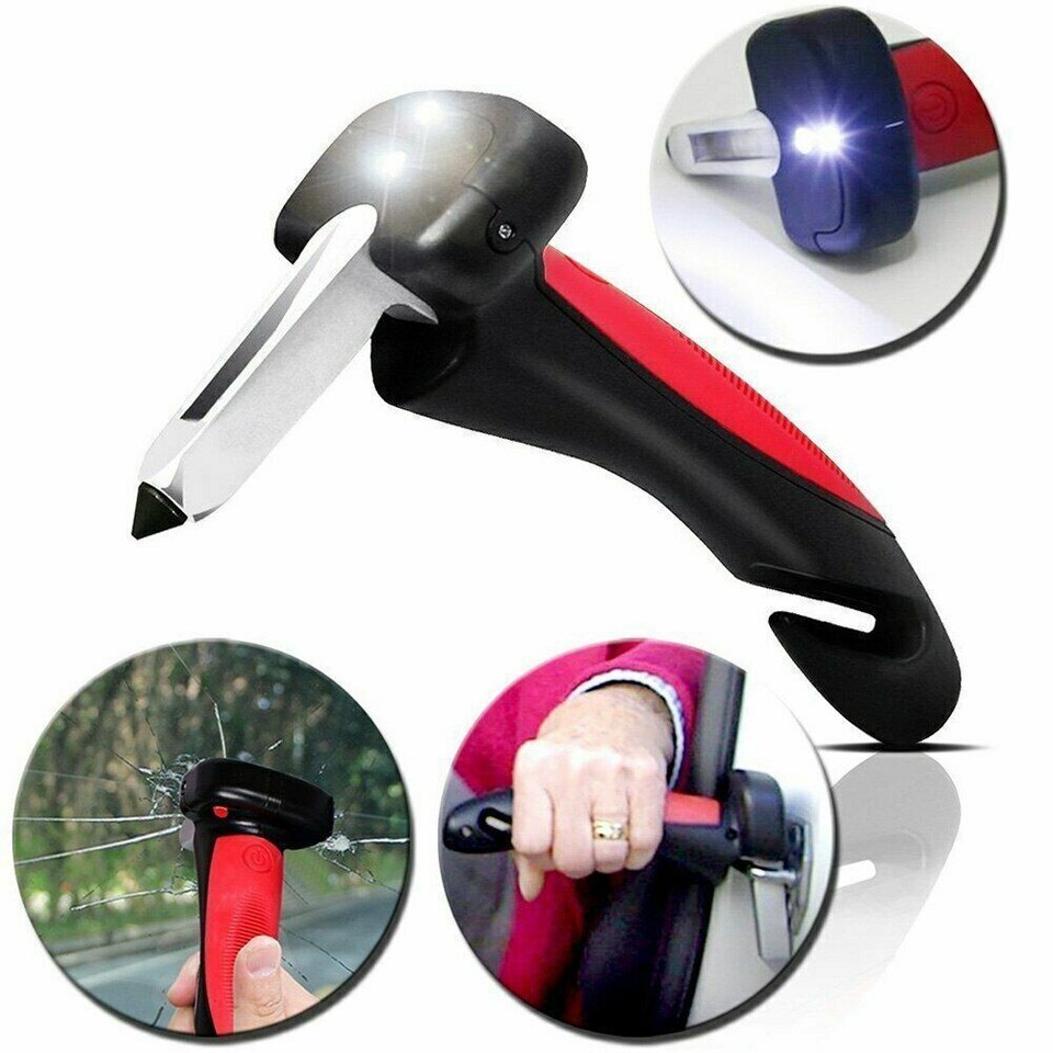 Car Cane Portable Handle Door Grab Assist Flashlight Glass Breaker Belt ...