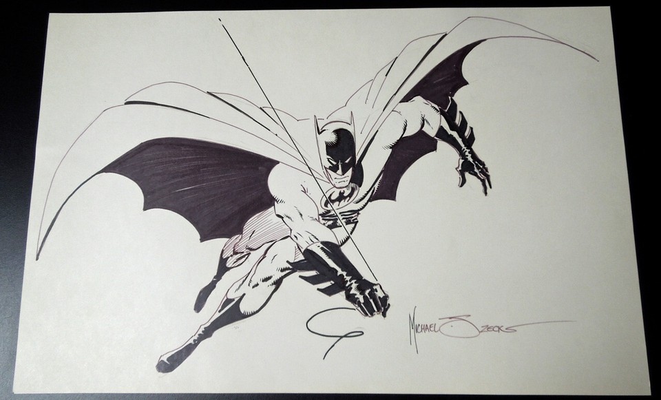 1980S MIKE ZECK Original Art 17"x11" BATMAN Full Body SKETCH Action ...