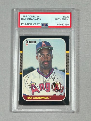 RARE Ray Chadwick Signed 1987 Donruss Card 505 PSA/DNA RC Rookie Angels ...