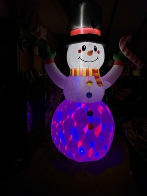 Christmas Lighted Inflatable Snowman 8 ft High XL Boxed | eBay