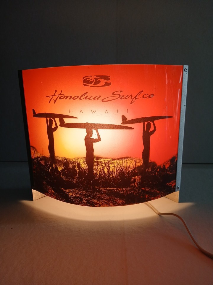 Rare Surfer Vintage Honolua Surf Co. HAWAII Store Display Lamp "Very ...