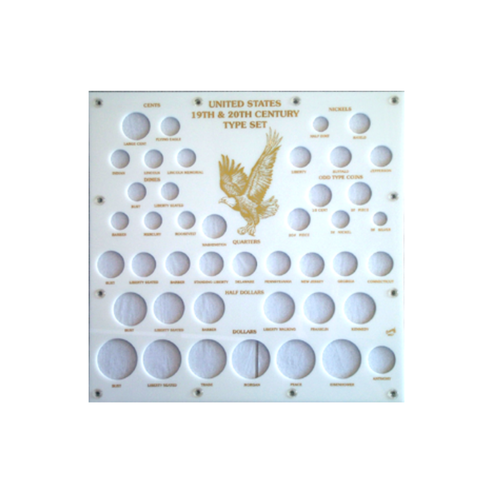 White Capital Plastics 45+ Coin 2-Century U.S. Coin Type Set Display | eBay