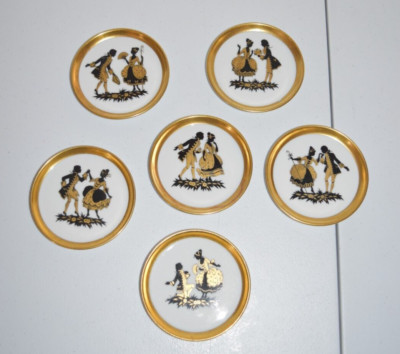 Vintage Set Furstenberg West-Germany Gold Trim Minuet 4" Mini Plates ...