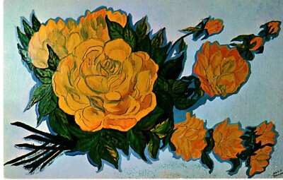 Yellow Flowers Art by Nyla Thompson, Mouth Artist Reprod. Postcard | eBay