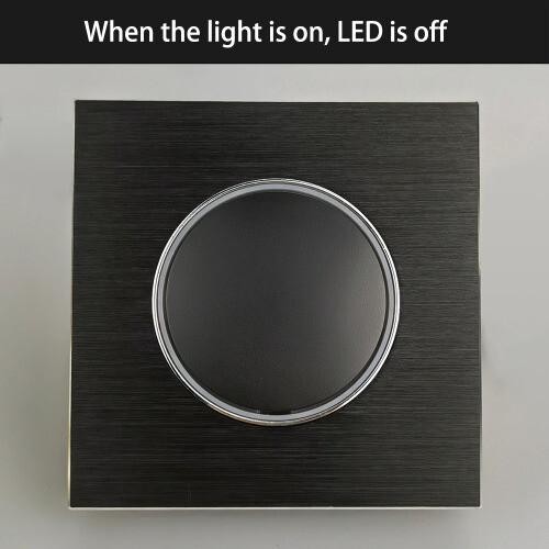 16A Light Switch Matte Aluminium Alloy Panel Circle LED Indicator ...