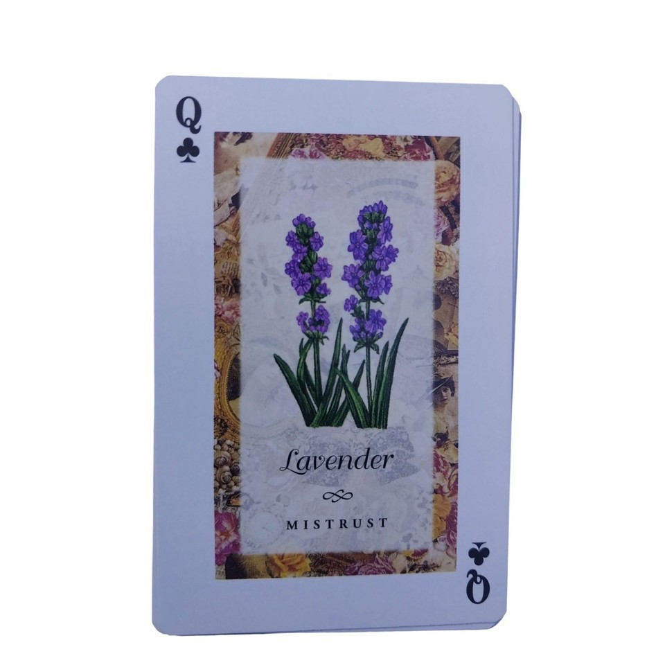4 Flower Playing Cards Tulip Violet Foxglove Hawthorn Collage Scrapbook ...