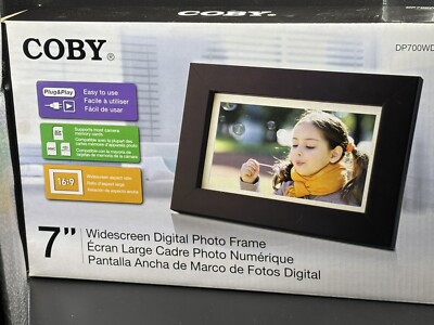 Coby DP700WD 7" Wooden Digital Picture Frame 716829927007| eBay