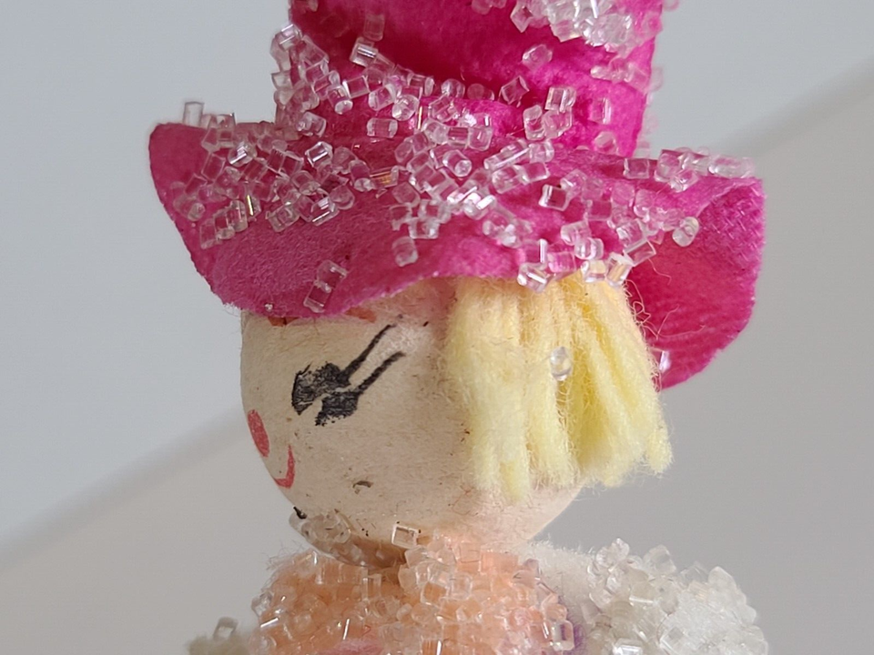 Vintage Mica Putz Spun Cotton Sugared Girl Dancer Figurine Chenille ...