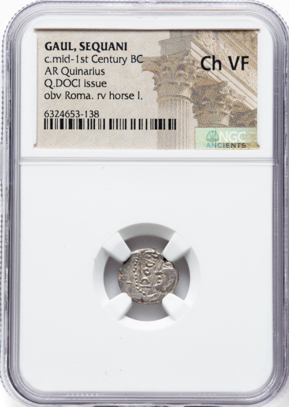 GAUL SEQUANI Ancient France 50 BC, Julius Caesar Celtic Silver Coin ...