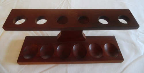 VINTAGE WOODEN PIPE RACK FOR 6 TOBACCO PIPES | eBay