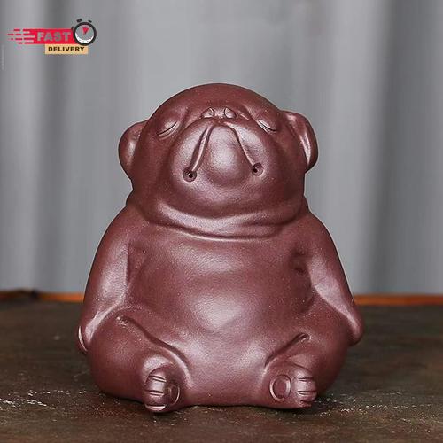 Zisha Tea Pet Angry Unhappy Cat Bat Figurine, Cute Kung Fu Tea Ornament ...