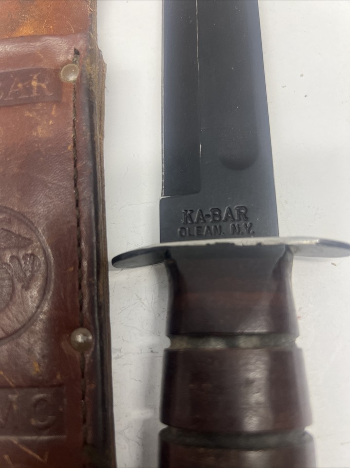 Kabar 7 Inch Blade Knife With Case Usmc Olean N.Y. | eBay
