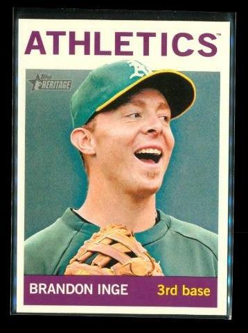 2013 TOPPS HERITAGE Baseball Trading Card #394 BRANDON INGE Oakland ...