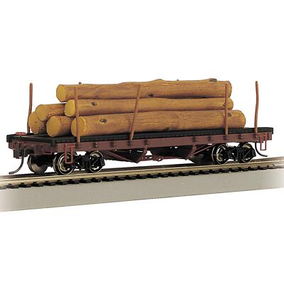 Bachmann 18849 HO-Scale ACF 40' Log Car with Logs 1935-1960 Silver ...