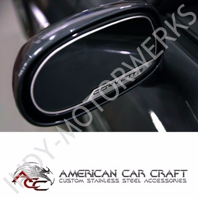 C6 CORVETTE SIDE VIEW MIRROR TRIM WITH SCRIPT BRUSHED STAINLESS STEEL ...