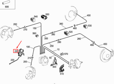 MERCEDES-BENZ E Cabrio A207 Front LH Brake Hose Bracket A2044210194 NEW ...