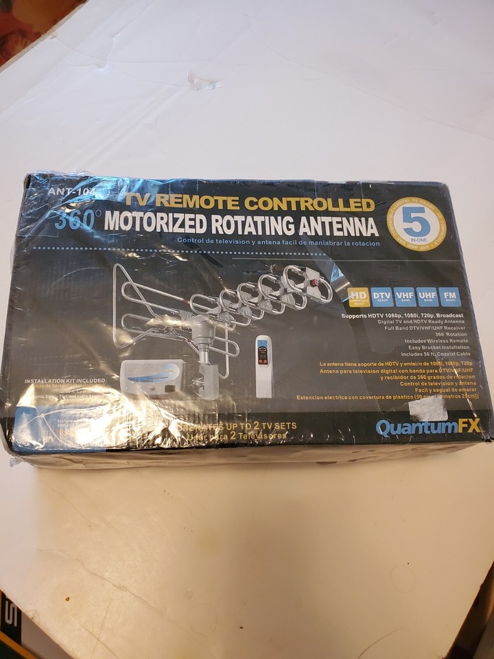 Quantum FX ANT-104 TV REMOTE CONTROLLED MOTORIZED ROTATING ANTENNA 360 ...